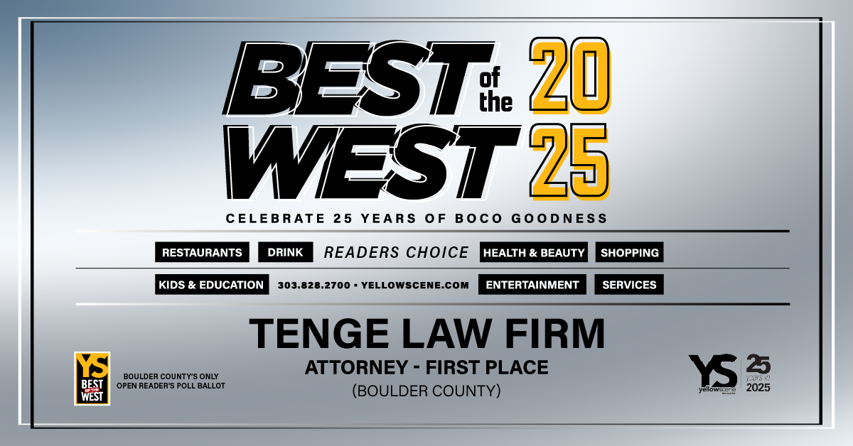 Tenge Law Firm Named Best of the West by Yellow Scene Magazine